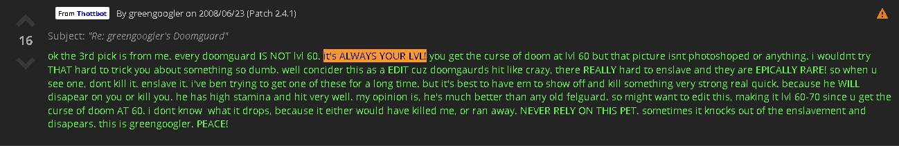 (DB/pet): Doomguard level assignment · Issue #15776 · azerothcore/azerothcore-wotlk · GitHub