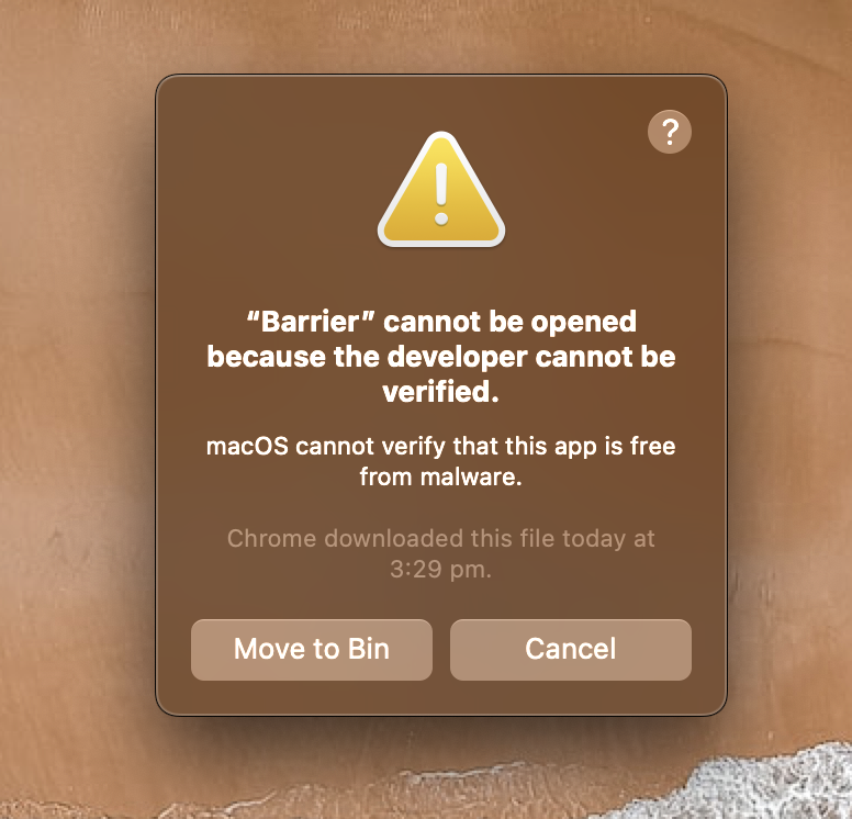 barrier cant be installed on macosx because the developer can not be verified · Issue #1961 ...