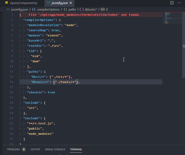 Jsconfig Error File Insert Random Module Name Here Not Found