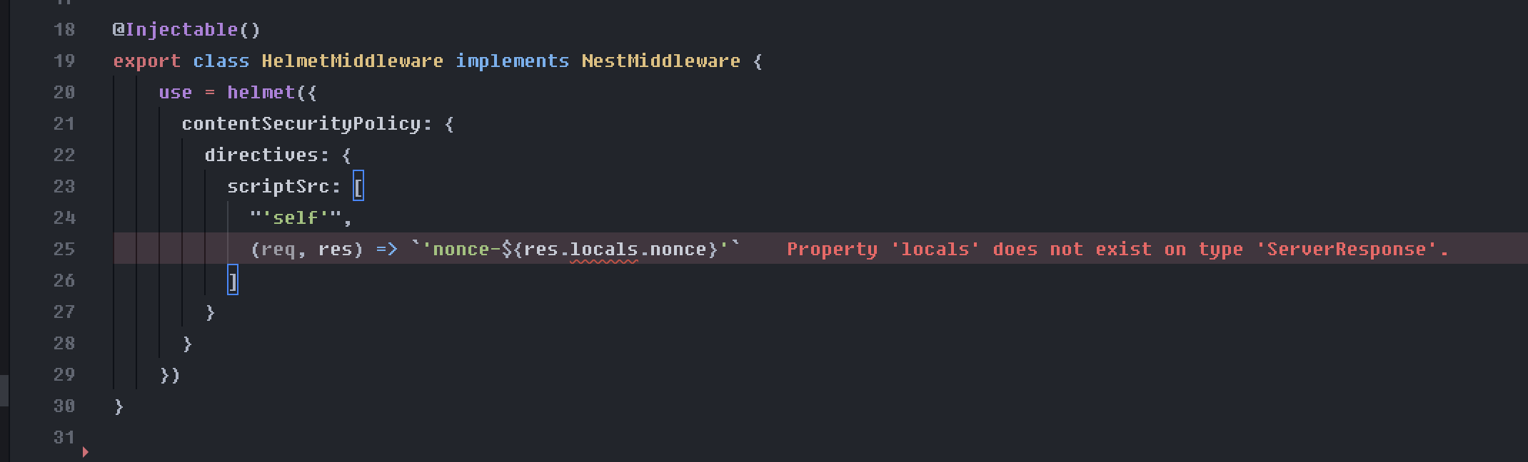 🐛 Passing options via helmet({ contentSecurityPolicy: { ...options ...
