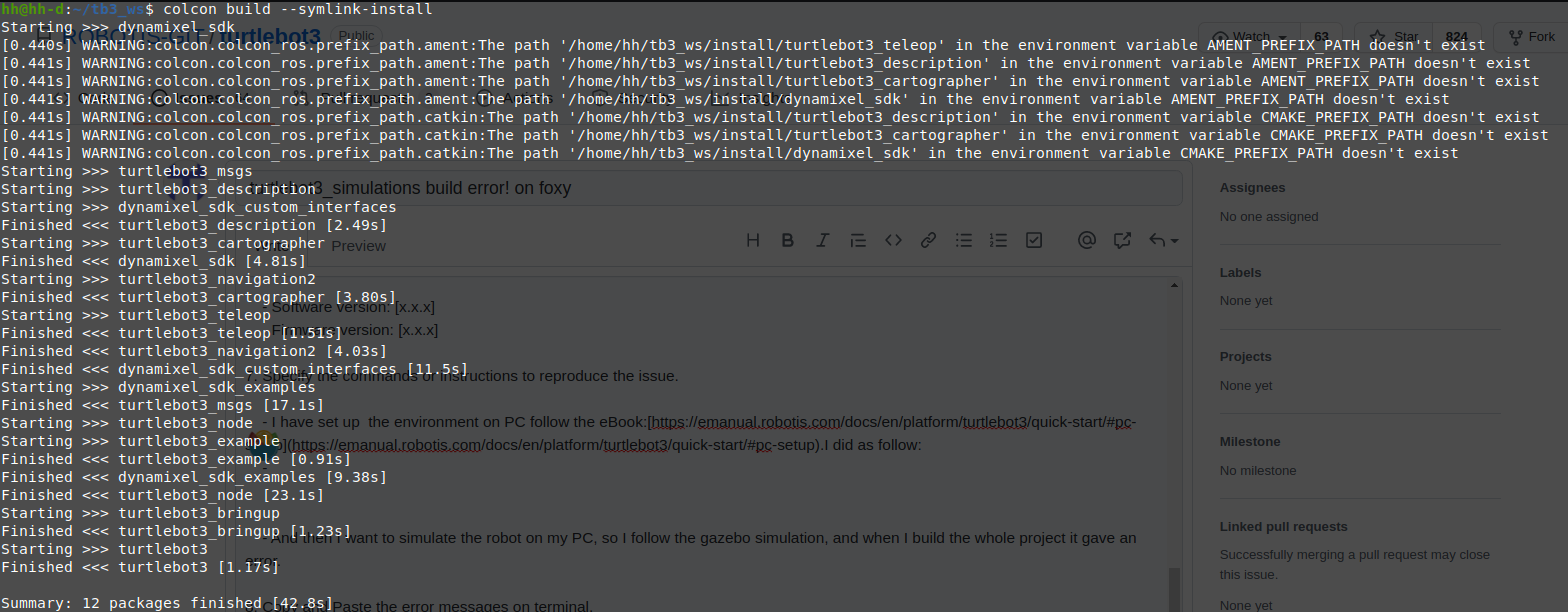 turtlebot3_simulations build error! on foxy · Issue #807 · ROBOTIS-GIT/turtlebot3 · GitHub