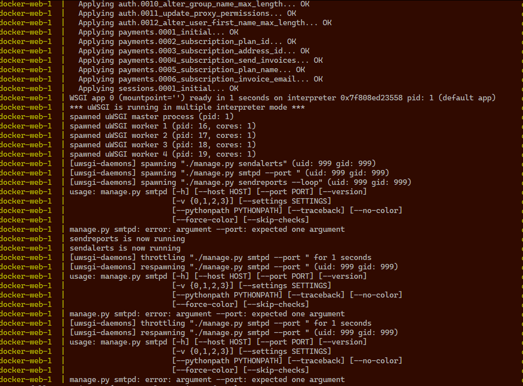 Error `argument --port: expected` when build docker version of Healthchecks · Issue #803 ...