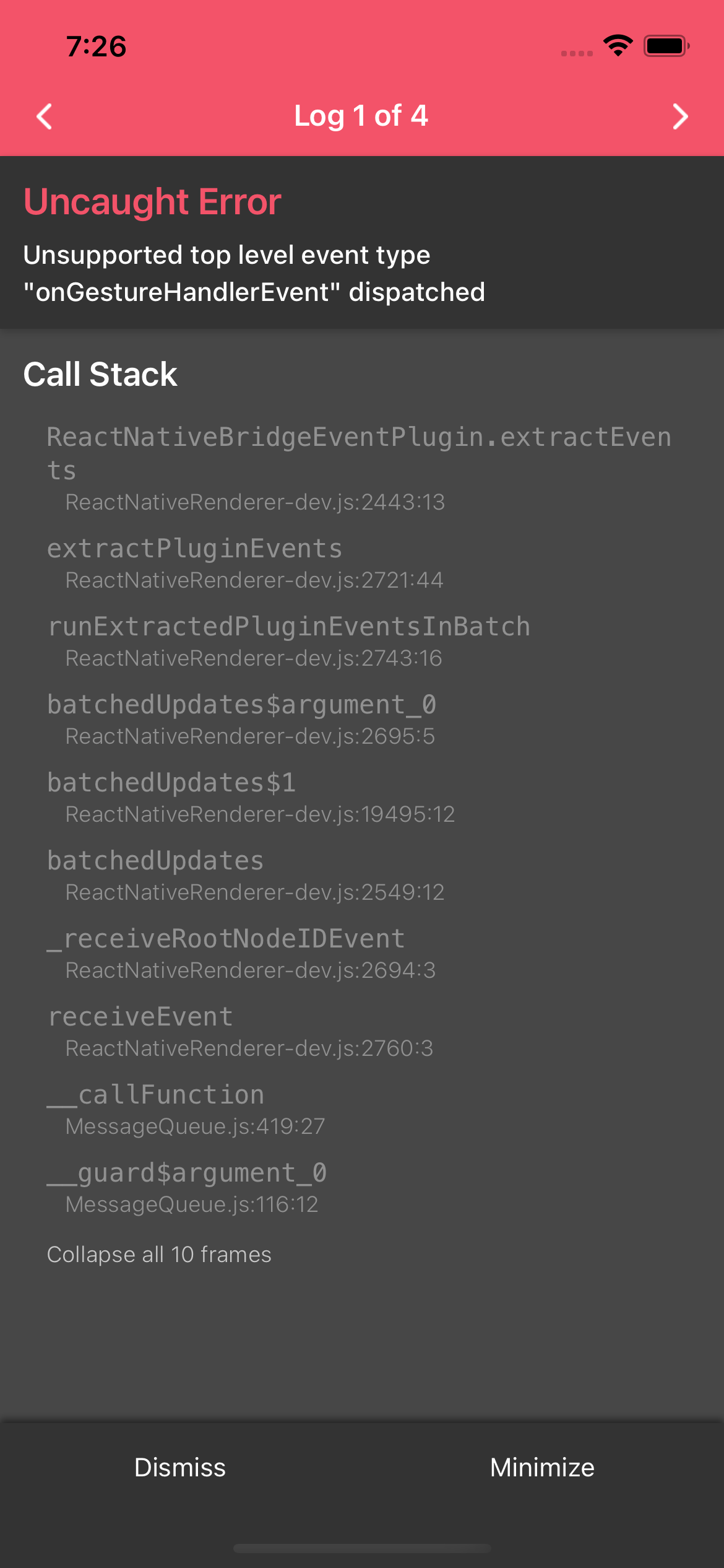 Interactive charts not working on ios - Unsupported top level event type ...