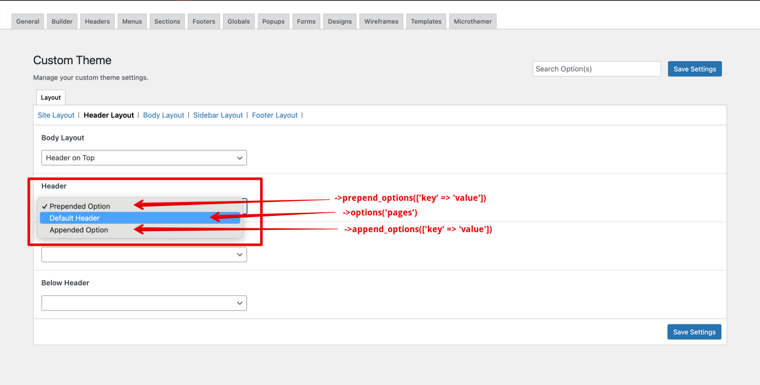 [Feature Request] Add option to prepend and append options to options · Issue #423 · wponion ...