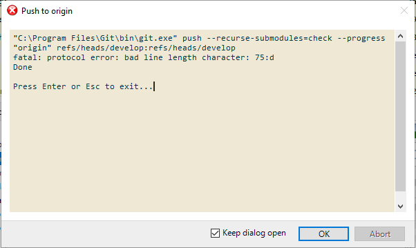 What To Type In For Git Cli Stdin Wrapper After Pressing Push · Gitextensions