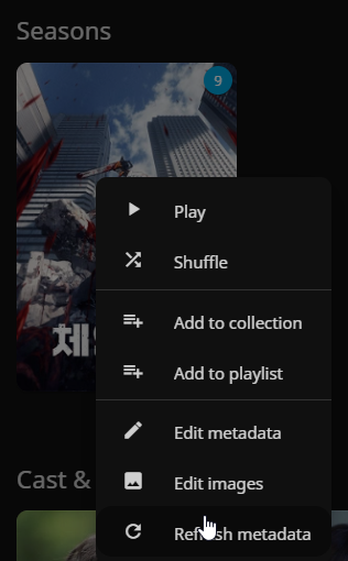 Issue Metadata Refresh Does Not Work In The Season · Issue 8943 