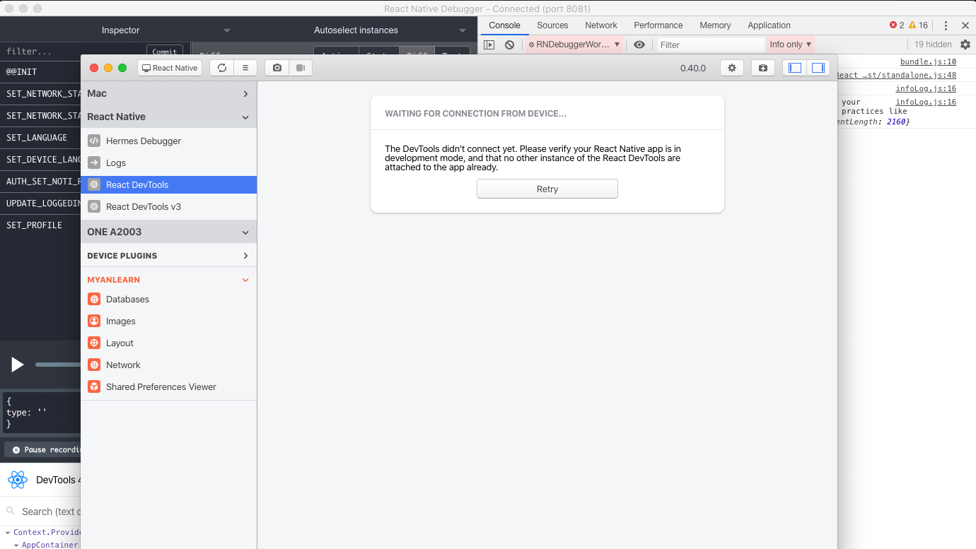React Dev Tools does not connect the device · Issue #1000 · facebook ...