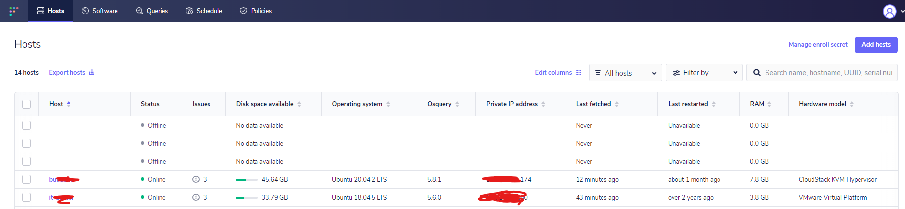 Fleet show empty rows info in dashboard · Issue #9606 · fleetdm/fleet · GitHub