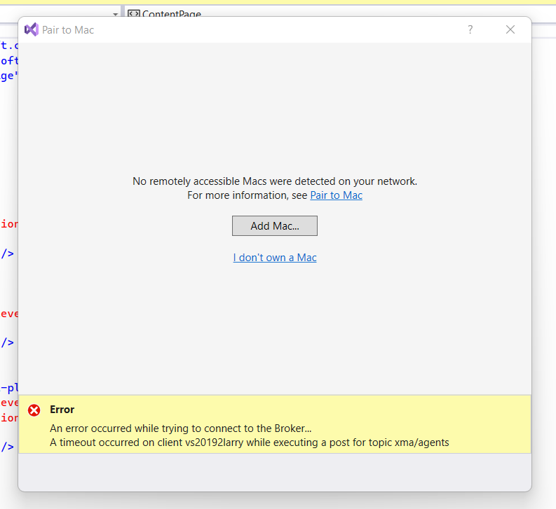 Cant Connect Maui Vs2022 App To Ios Ill Keep Reporting Until I Get A Solution · Issue
