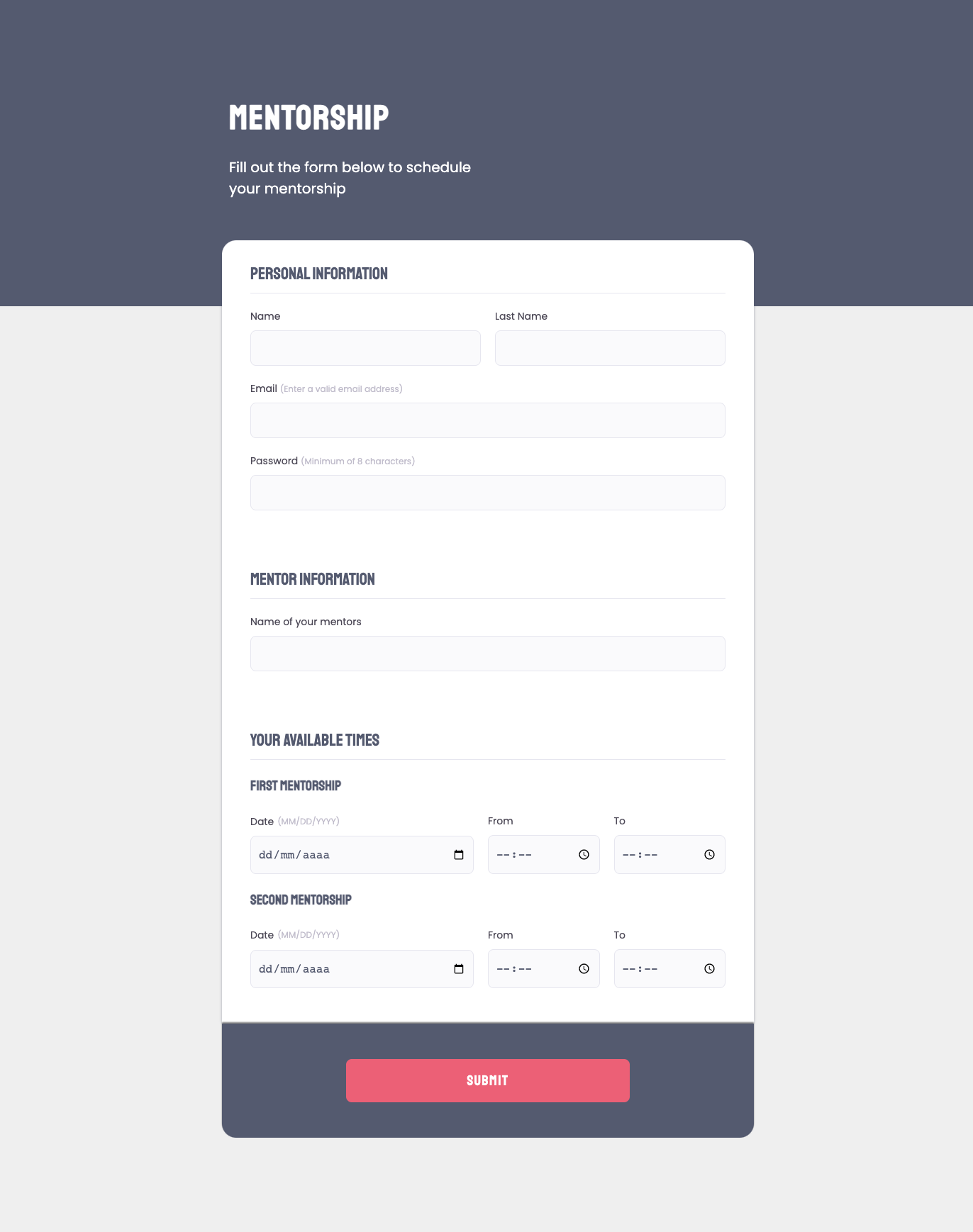 GitHub - alexsmarra/mentorship: Mentorship layout css
