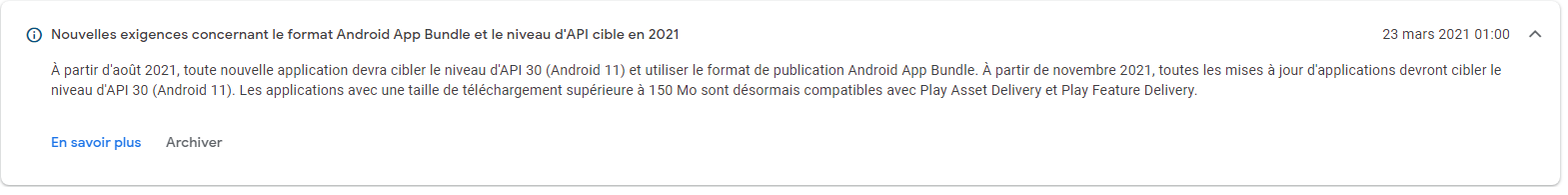 Must convert to API 30 of Android 11 or else no publication possible ! · Issue #2783 · 4ian ...