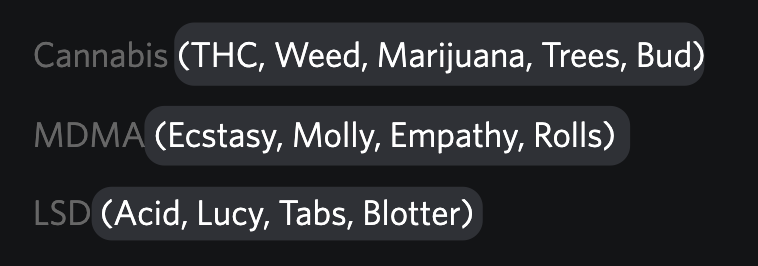 Allow Aliases In The Drug Name Lookup Issue 120 Tripsit Tripbot
