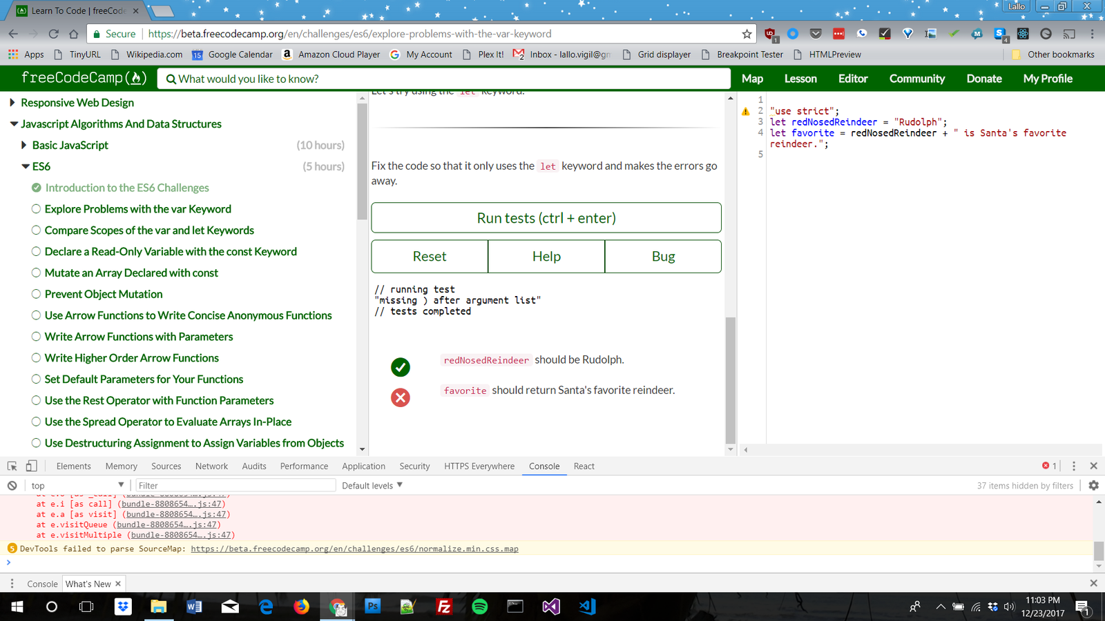 Es6 Explore Problems With The Var Keyword · Issue 16311 · Freecodecampfreecodecamp · Github 