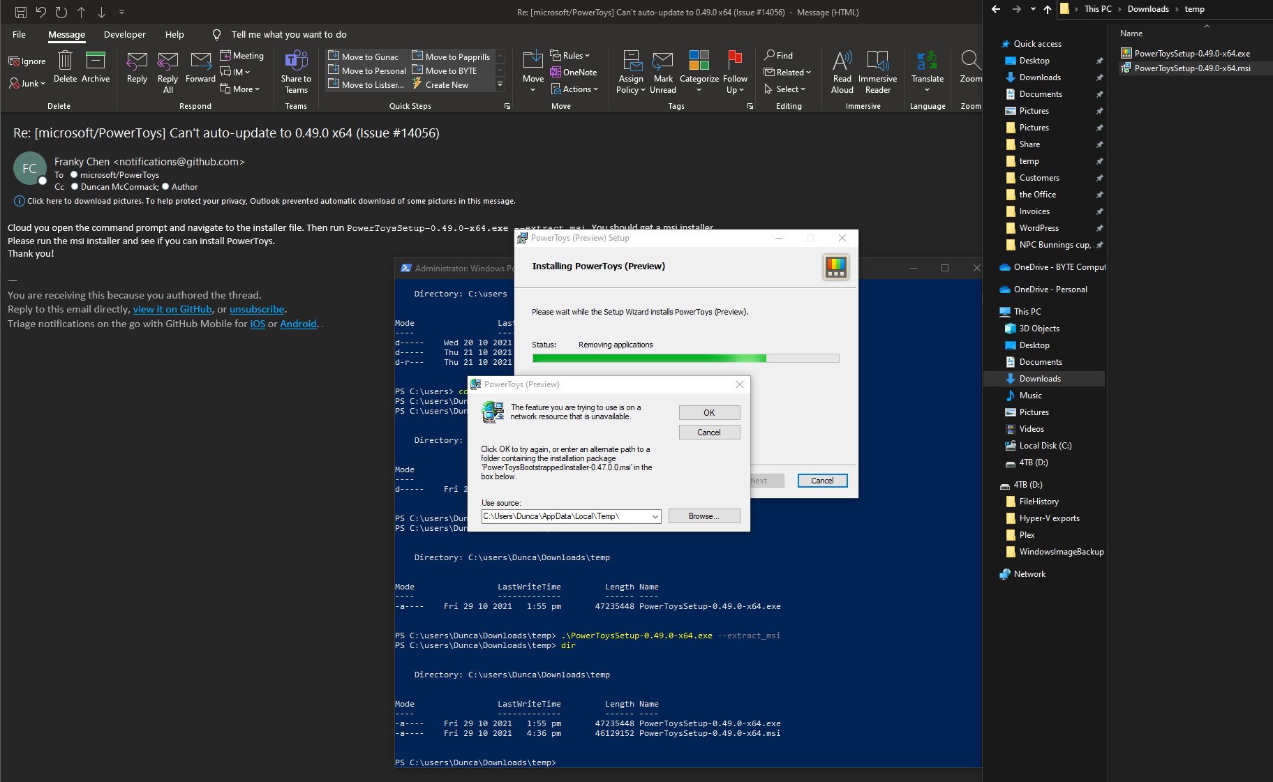 Can't auto-update to 0.49.0 x64 · Issue #14056 · microsoft/PowerToys ...