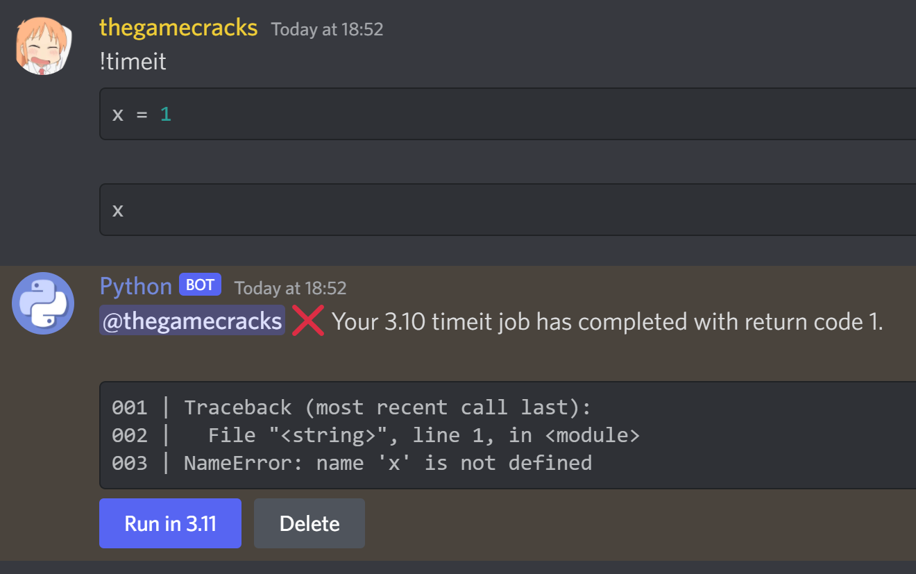 Timeit Does Not Evaluate Setup Code When Using The Version Switcher Button · Issue 2299