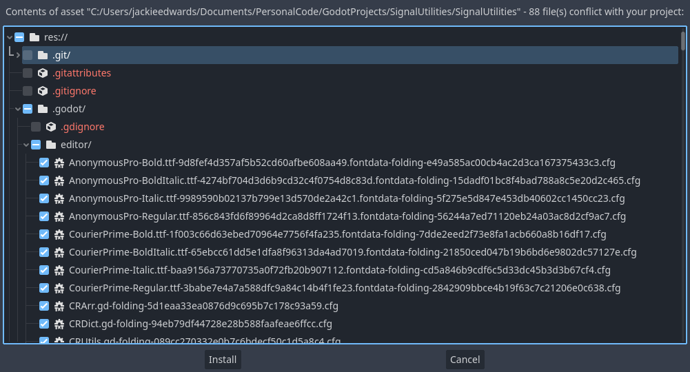 When importing an asset, you can't deselect a partially selected folder. · Issue #84021 ...