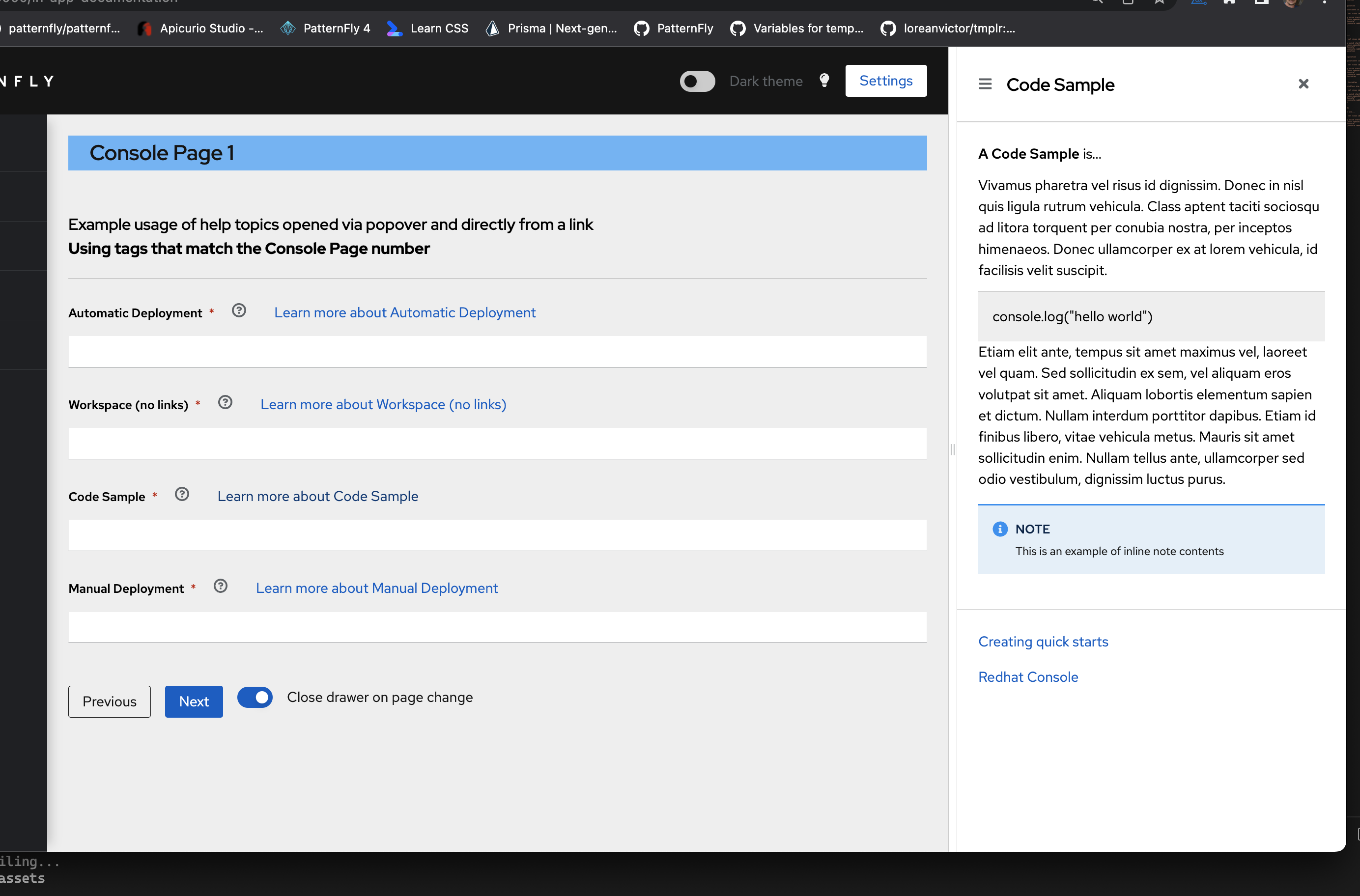 Update In Context Notes And Tips · Issue 203 · Patternflypatternfly Quickstarts · Github