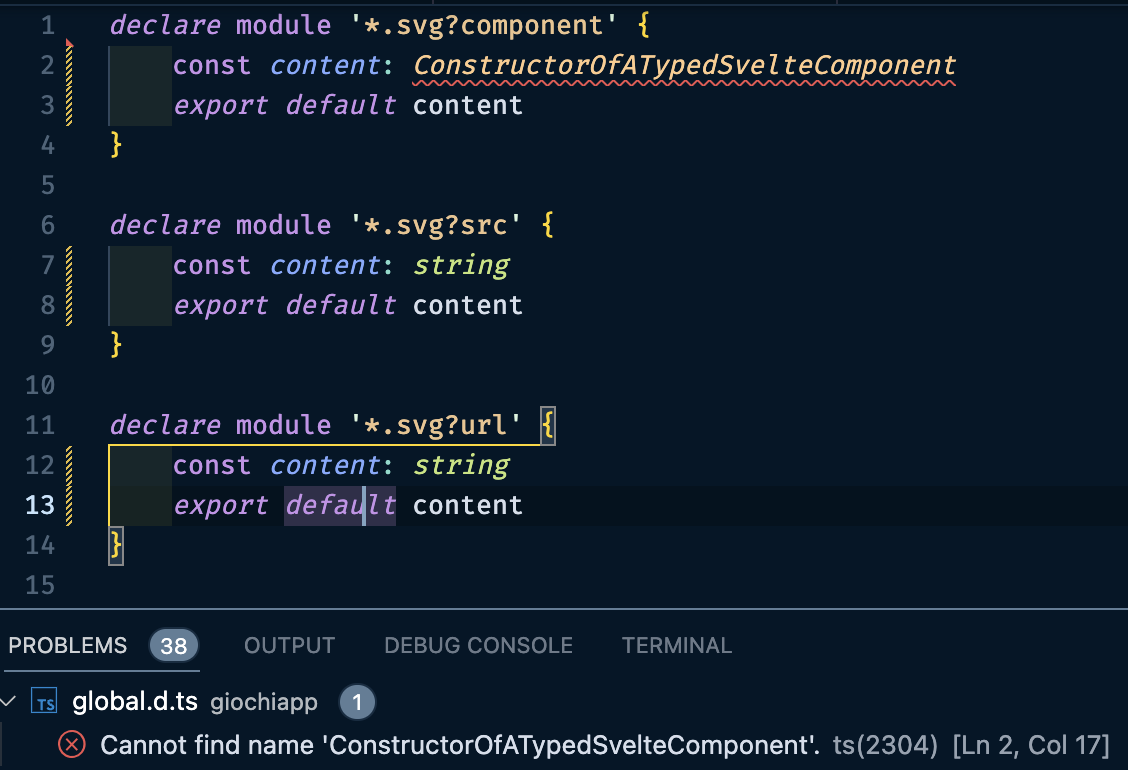 Svelte and TS errors when importing svgs · Issue #25 · poppa/sveltekit-svg · GitHub