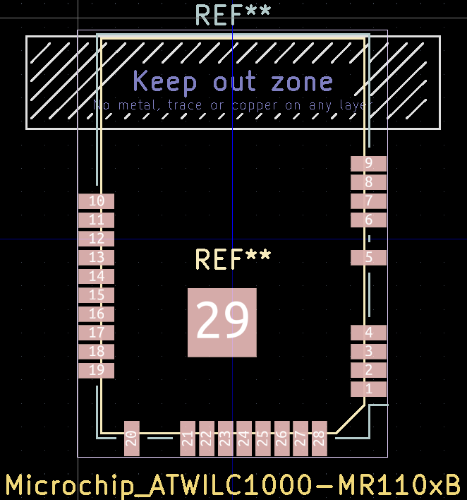 New footprint for Microchip's ATWILC1000-MR10xB WiFi Module by der-ule · Pull Request #2099 ...