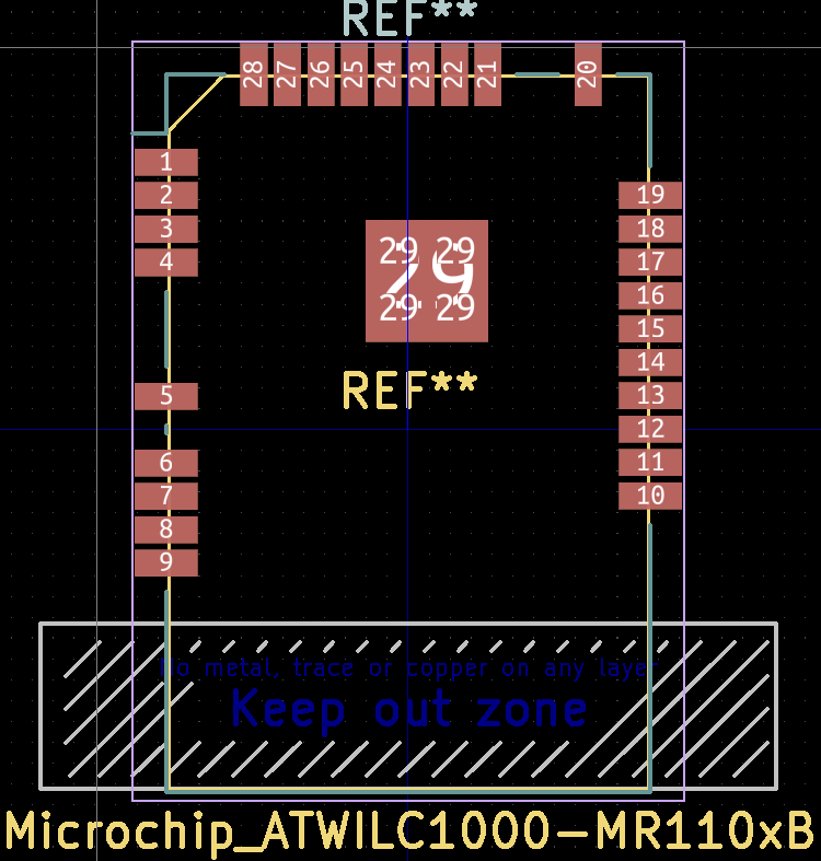 New footprint for Microchip's ATWILC1000-MR10xB WiFi Module by der-ule · Pull Request #2099 ...