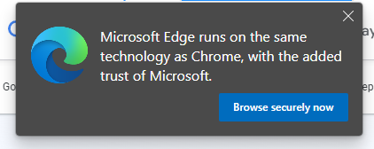 Inappropriate messages: Microsoft Edge pitch notification displayed on ...