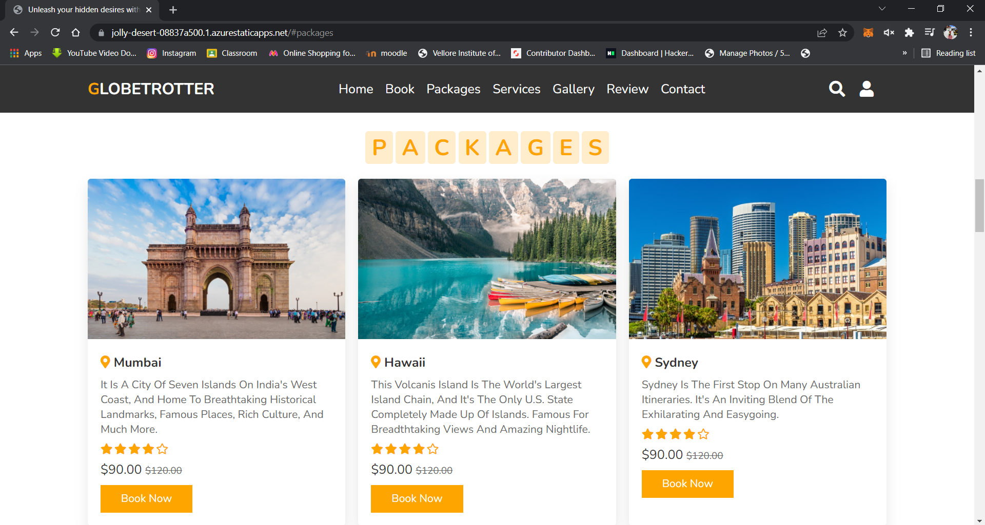 GitHub - IUC4801/Globetrotter: A website build for travel agency
