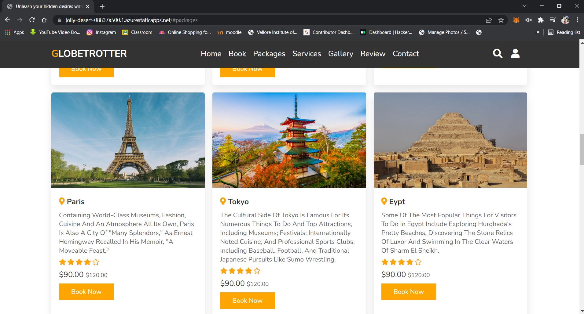 GitHub - IUC4801/Globetrotter: A website build for travel agency