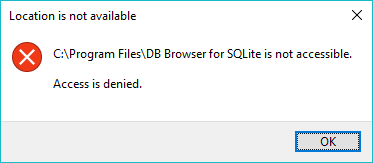 Insufficient privileges to windows install folder · Issue #1841 · sqlitebrowser/sqlitebrowser ...