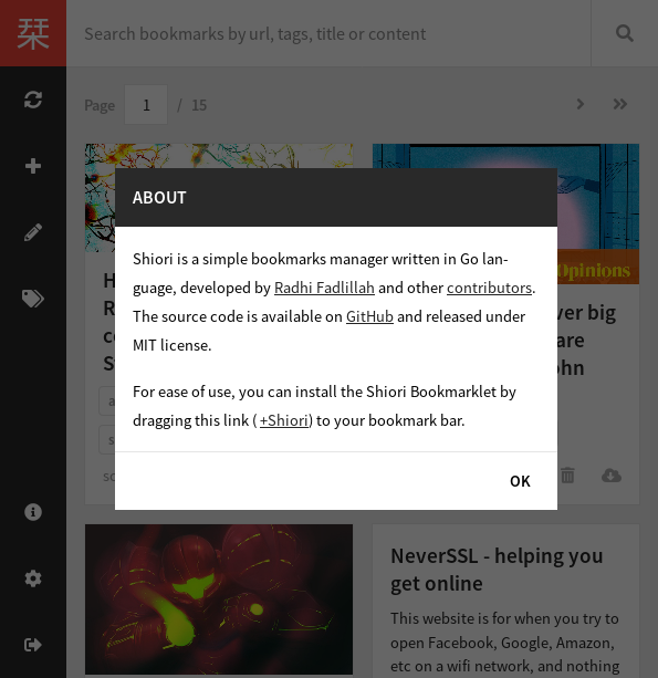 Bookmarklet : hard to find · Issue #100 · go-shiori/shiori · GitHub