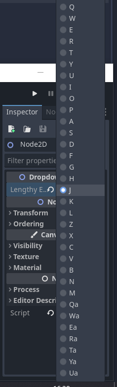 Some dropdowns in inspector fail when dropdown would go off screen ...