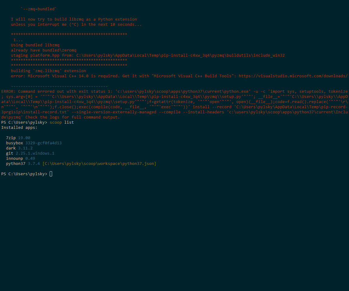 pip install jupyterlab 时出现错误提示（pyzmq） · Issue #1166 · neolee/pilot · GitHub