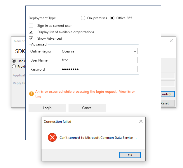 Cannot connect to instances or create new connections using SDK Login Control · Issue #927 ...