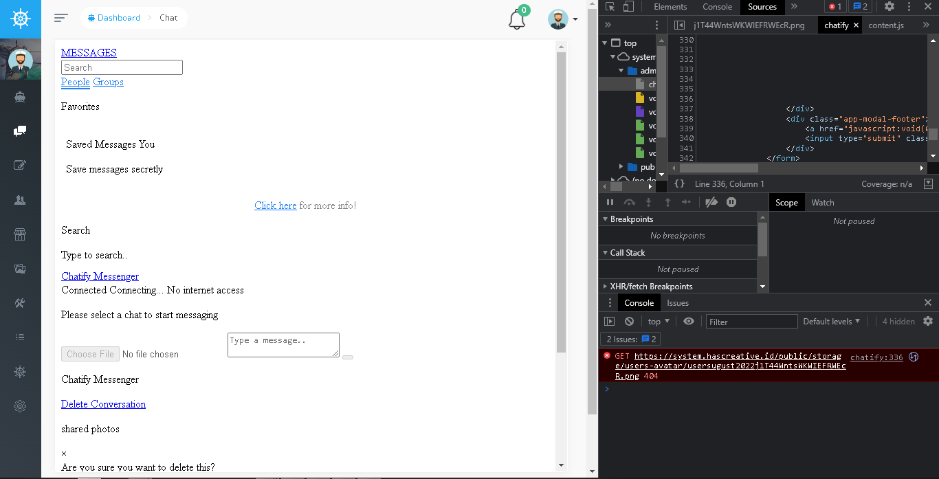 Pusher not defined and so template with laravel voyager · Issue #219 · munafio/chatify · GitHub