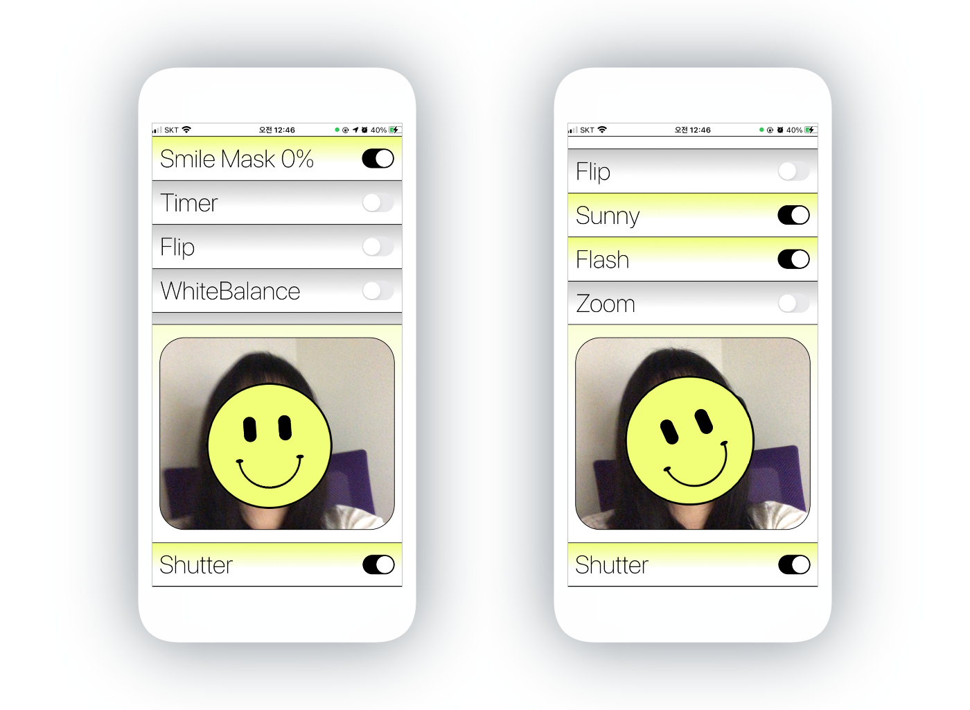 GitHub - sanghee-dev/smiley: Smiley has smile shutter, face mask, timer, flip, white balance ...