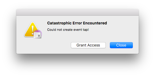 Catastrophic Error Encountered: Could not create event tap! in v0.9.4 · Issue #89 · keycastr ...
