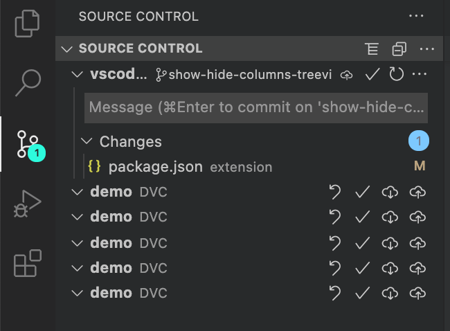 Show/Hide Columns TreeView · Issue #359 · iterative/vscode-dvc · GitHub