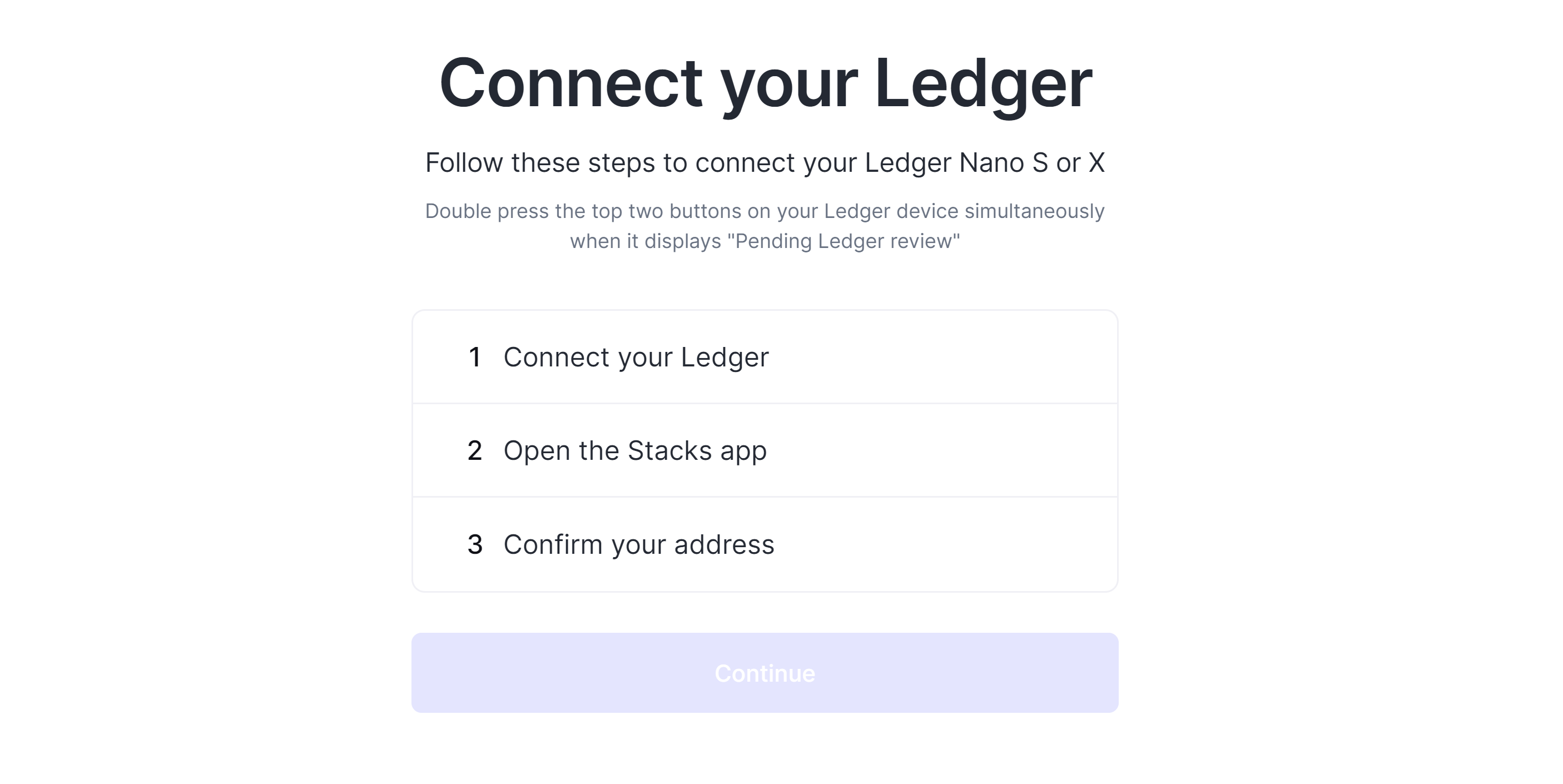 Stacks Wallet loop with Ledger 'Continue' · Issue #667 · leather-io ...