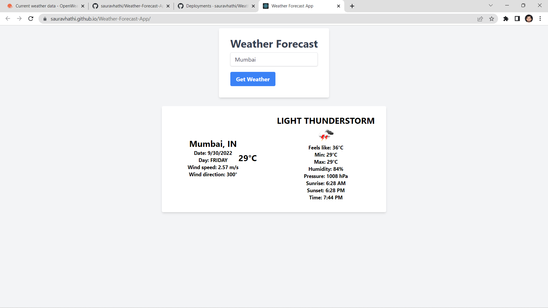 GitHub - sauravhathi/Weather-Forecast-App: Weather Forecast App