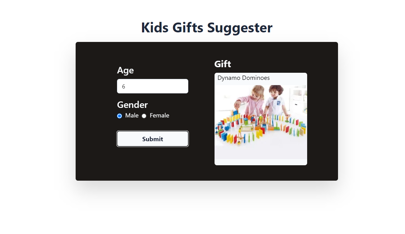 GitHub - sauravhathi/kids-gifts-suggester: A simple web app to suggest gifts for kids based on ...
