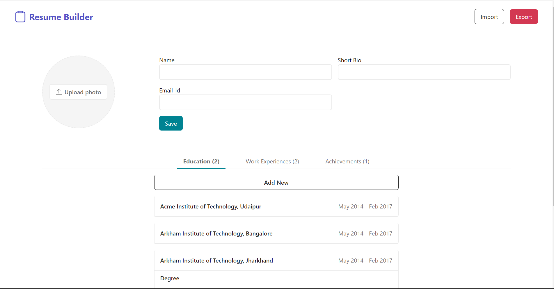 GitHub - sauravhathi/resume-builder-ui: Resume Builder UI is a web application Frontend built ...