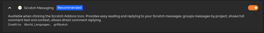 In settings documentation for the addon · Issue #475 · ScratchAddons ...