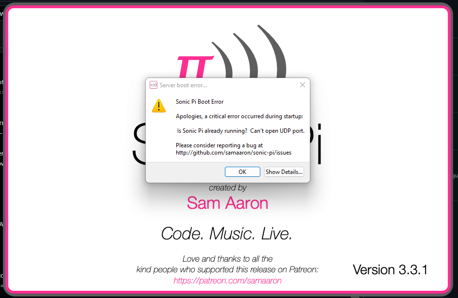 I'm using windows 11 and sonic pi not working · Issue #2918 · sonic-pi-net/sonic-pi · GitHub