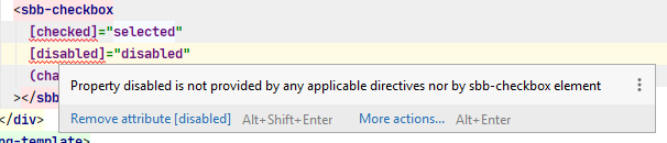 Bug: Message "Property checked is not provided by any applicable directives nor by sbb-checkbox ...