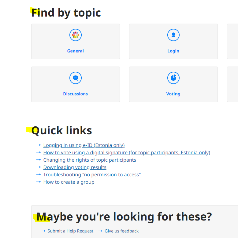 TASK: Help Center layout/navigation issues · Issue #309 · citizenos/citizenos-web · GitHub
