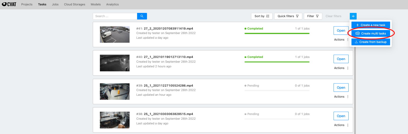 Can't add multiple tasks in project · Issue #5000 · cvat-ai/cvat · GitHub