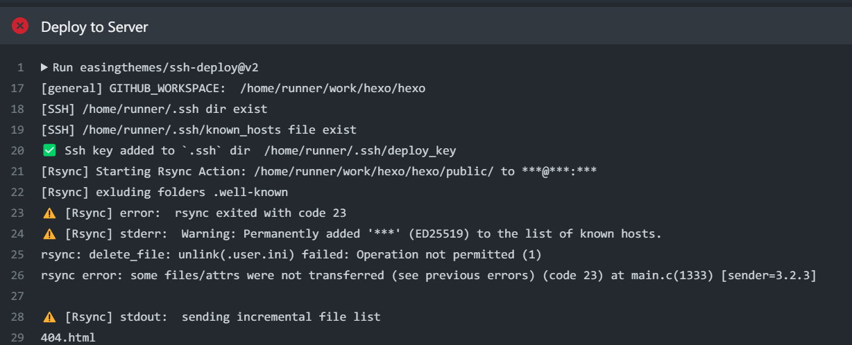 ⚠️ [rsync] Error Rsync Exited With Code 23 · Issue 92 · Easingthemes Ssh Deploy · Github