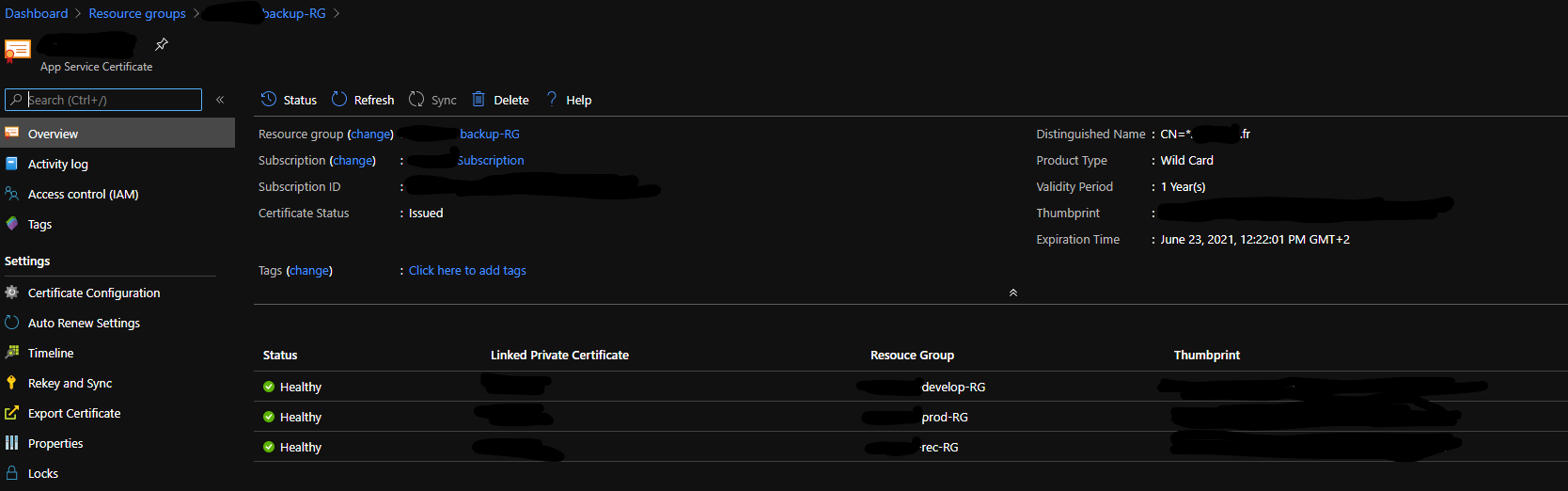 [BUG] Unable to specify existing app certificate from different resource group than web app ...