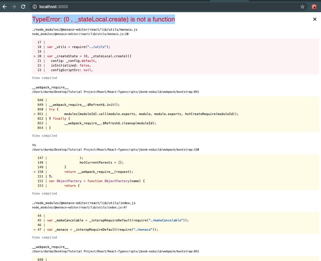 TypeError: (0 , _stateLocal.create) is not a function · Issue #2447 · microsoft/monaco-editor ...