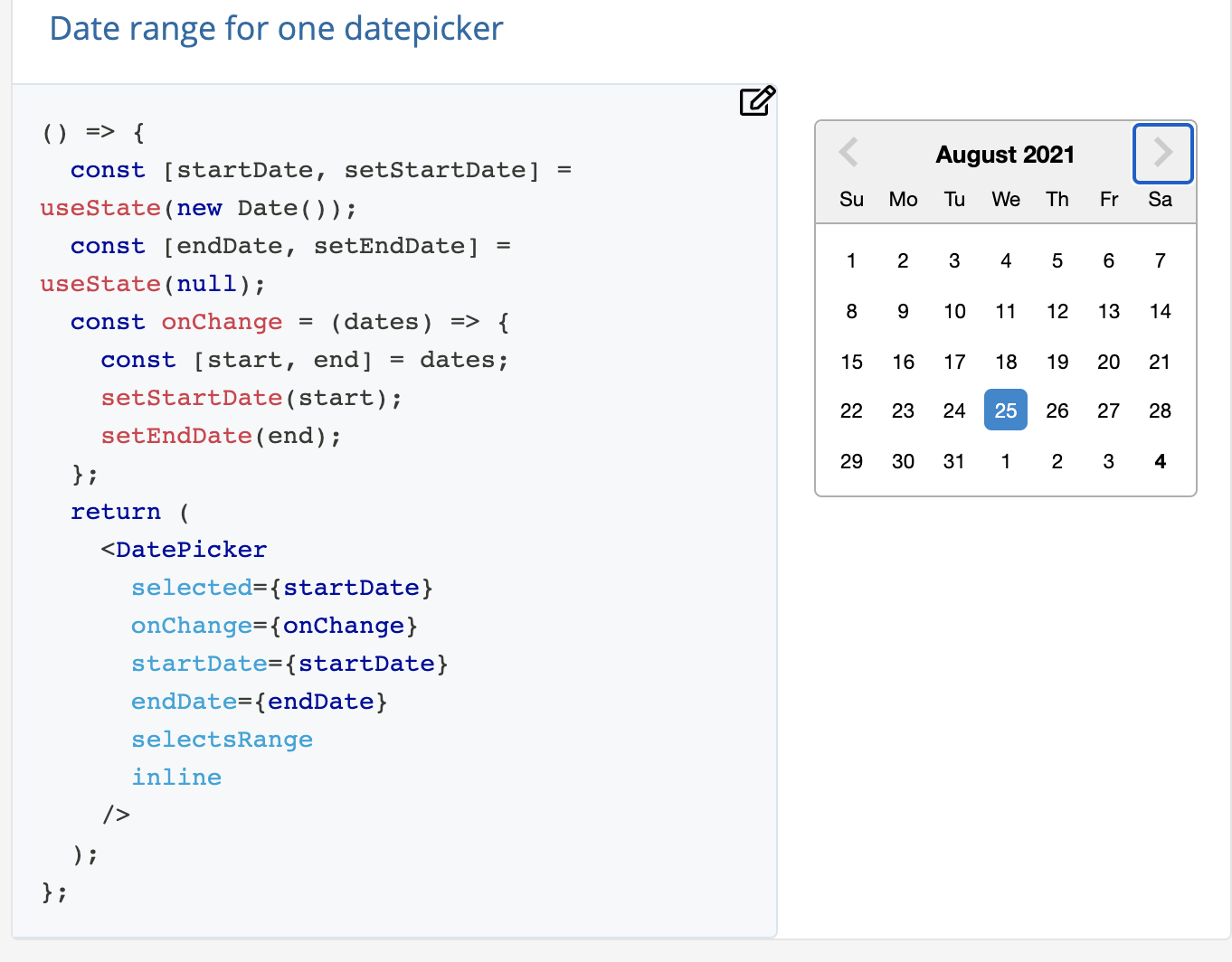 Selecting An End Date For Date Range Picker Shows The Day Highlighted For All Months · Issue