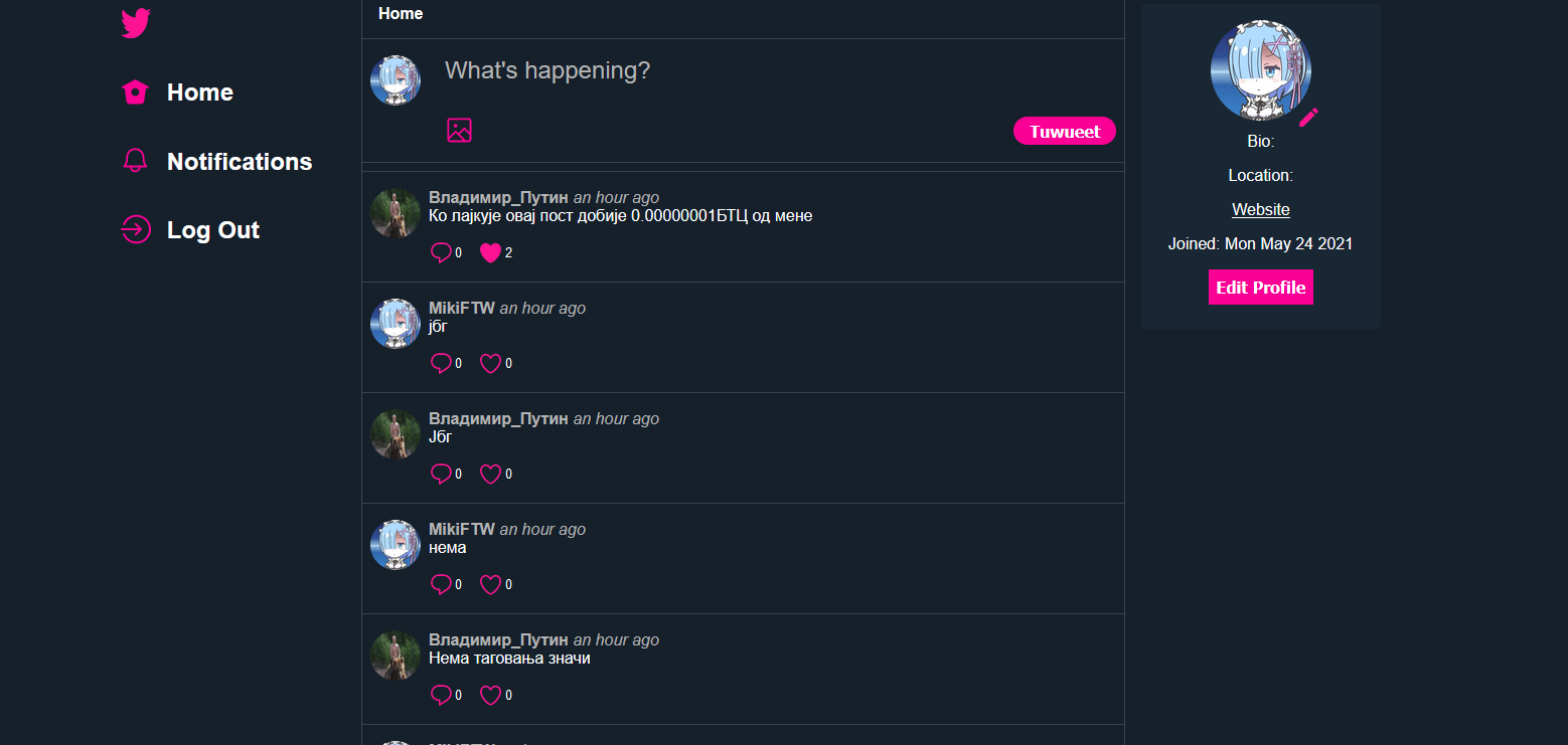 GitHub - Milanrdnvc/twitter-clone